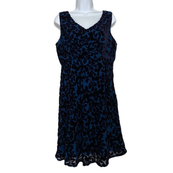 Laura Ashley | Dresses | Laura Ashley Womens Blueblack Velvet Overlay ...